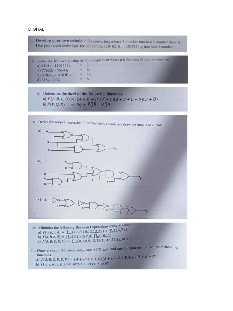 Digital Circuit Design Problems | PDF