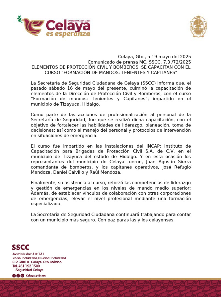 19 Mayo Se Capacitan Elementos de Protección Civil y Bomberos | PDF