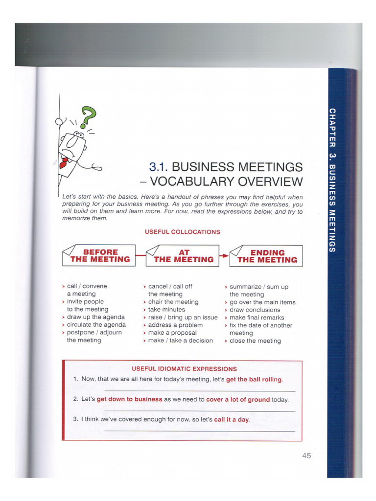 Meetings Vocabulary Overview | PDF