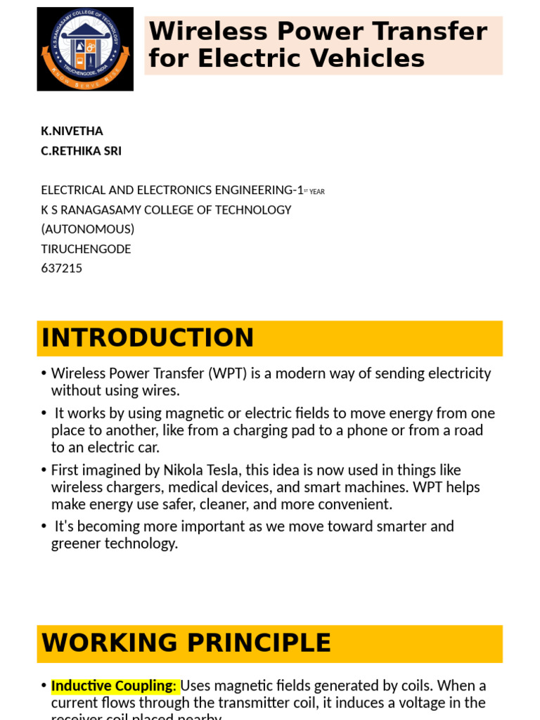 Wireless Power Transfer for EVs Explained | PDF | Electrical ...
