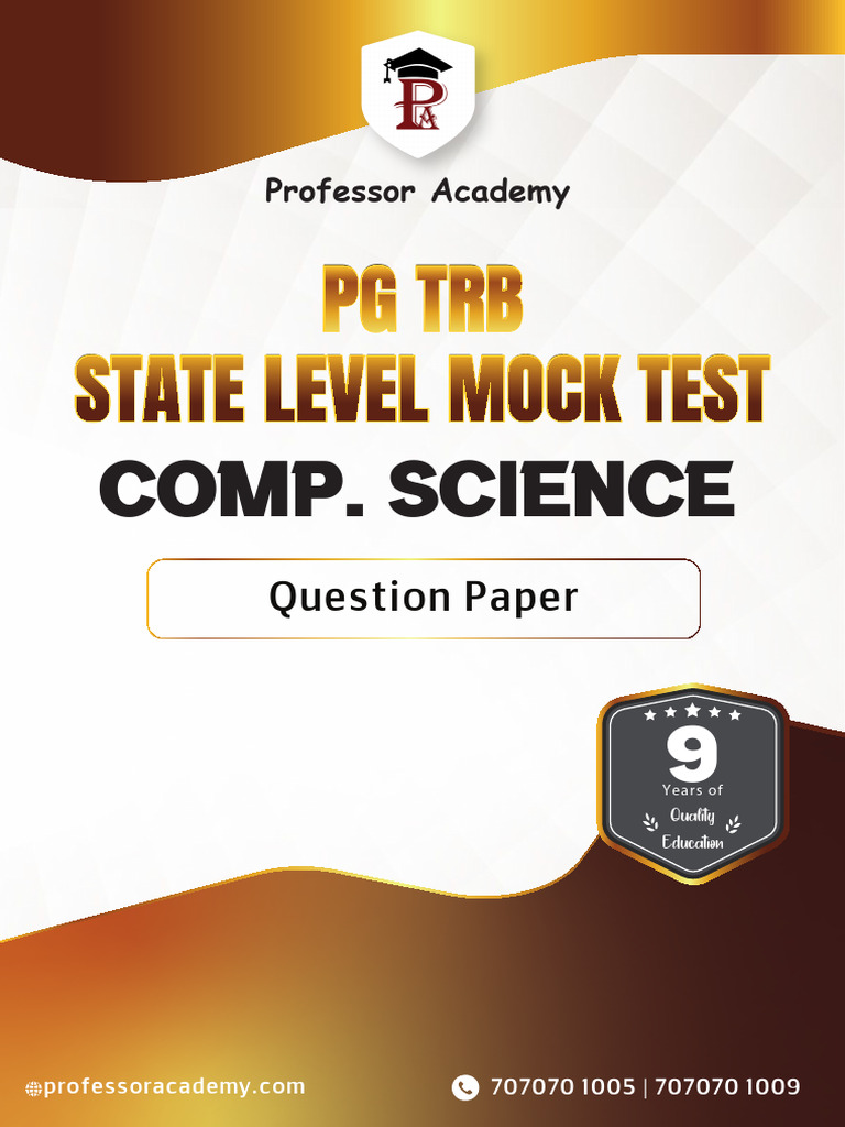 CS PG TRB State Level Model Exam Question Paper | PDF | Html Element | Html