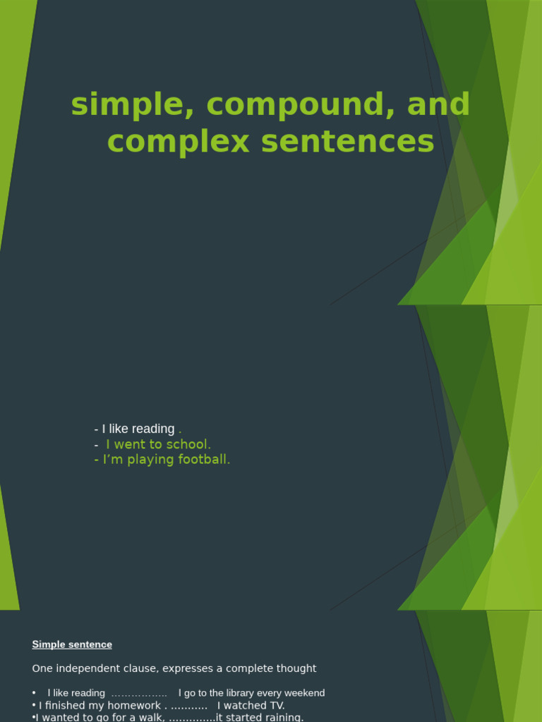 Simple Compound and Complex Sentencesp22gK | PDF