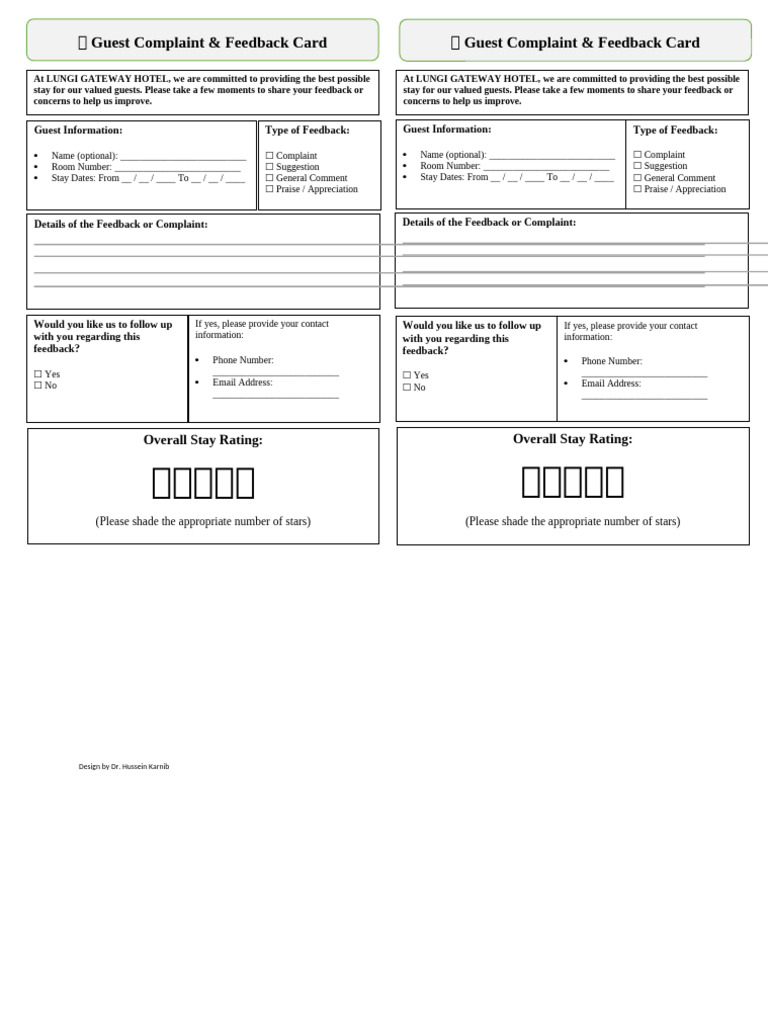 Guest Complaint | PDF