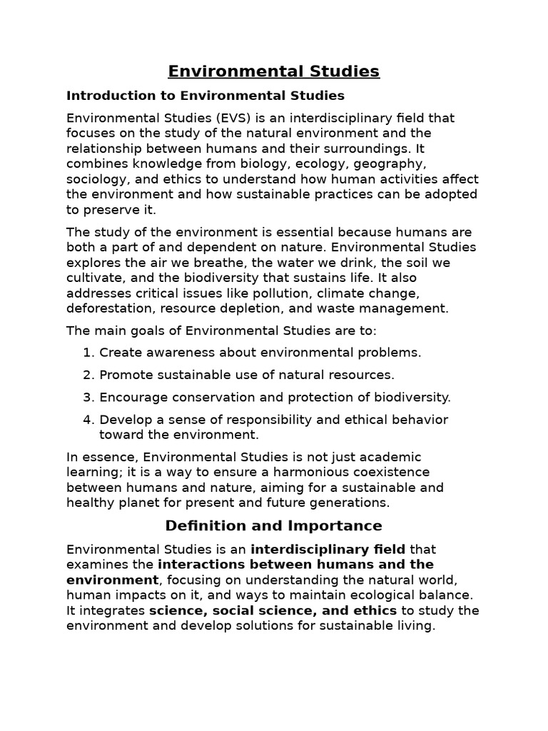 Understanding Environmental Studies | PDF | Sustainability | Natural ...