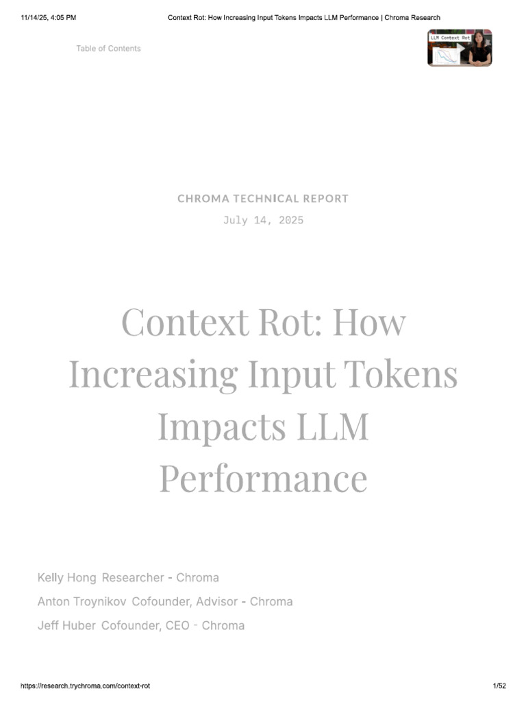 Chroma Context Rot | PDF