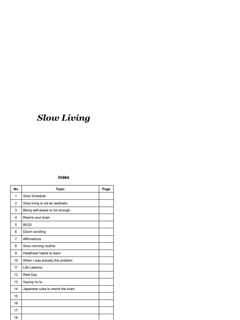Slow Living | PDF | Disciplines | Motivation