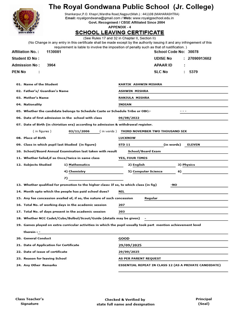 KARTIK ASHWIN MISHRA‎ | PDF | Qualifications