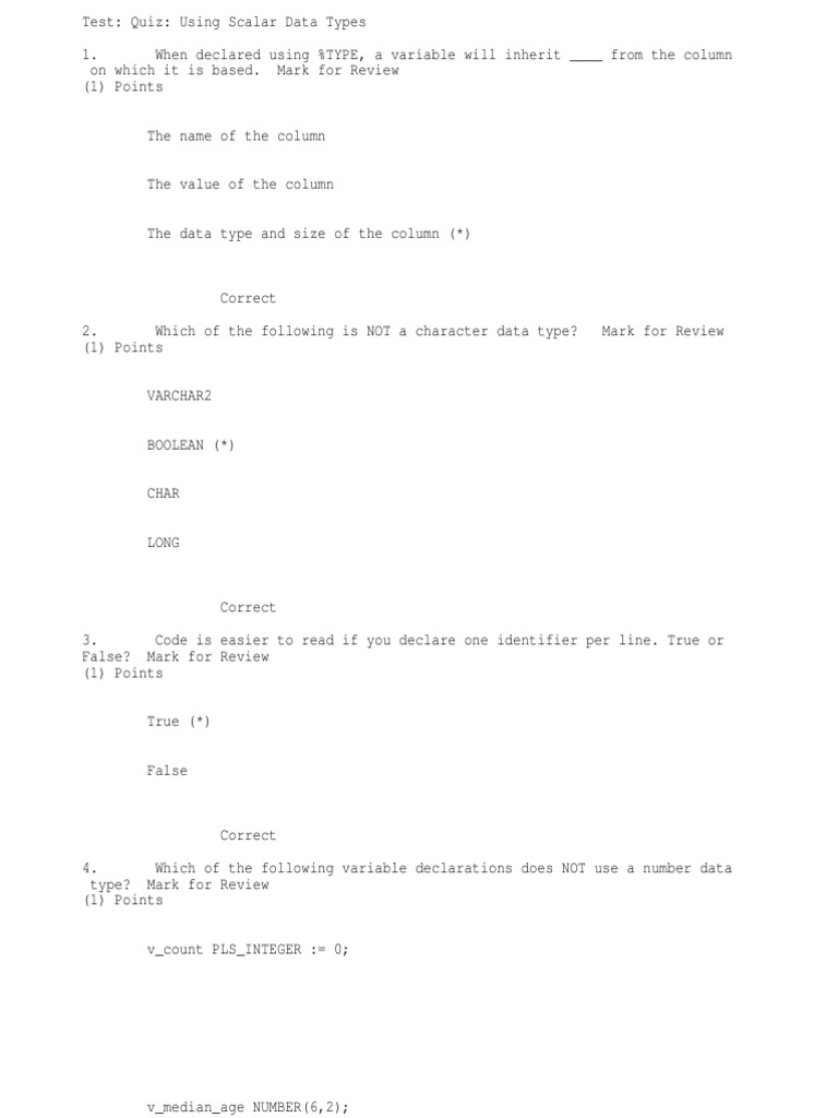 Using Scalar Data Types | PDF Using Scalar Data Types | PDF