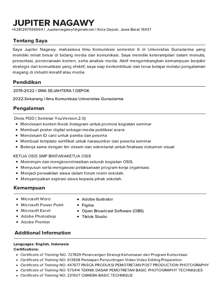 White and Black Tech Professional Resume | PDF