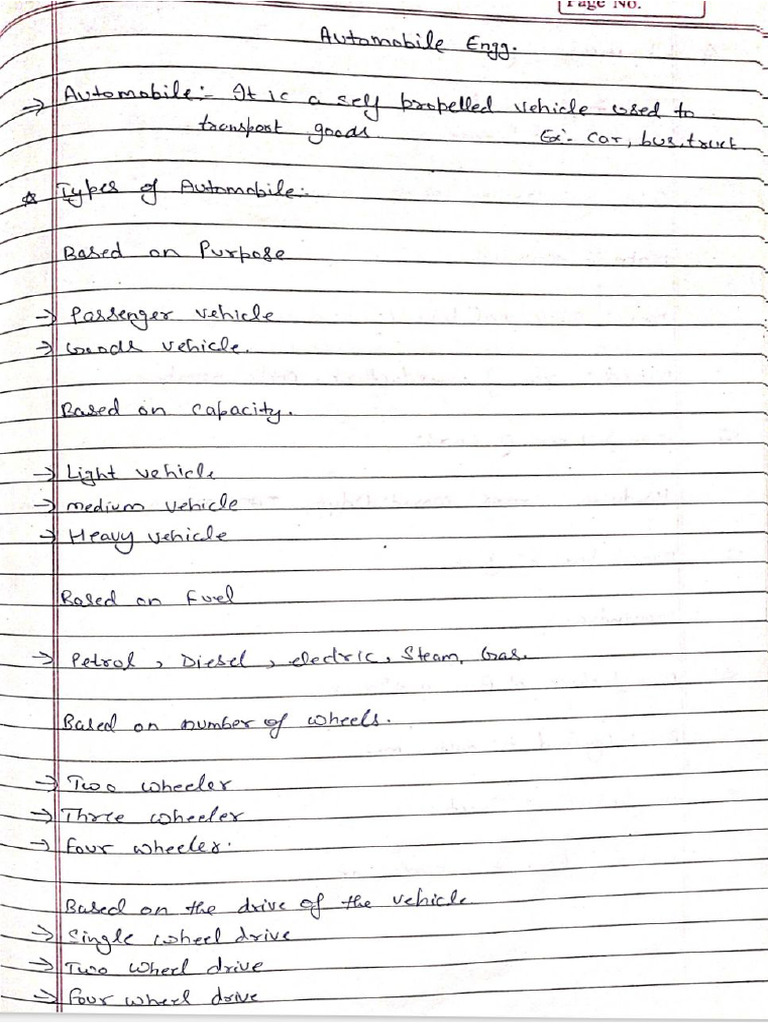 Automobile Notes | PDF