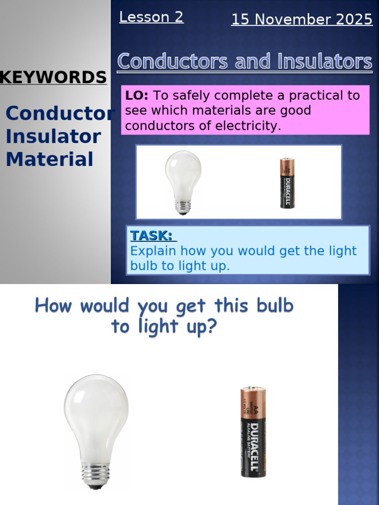 Lesson 2 Conductors and Insulators | PDF | Electricity | Electrical ...