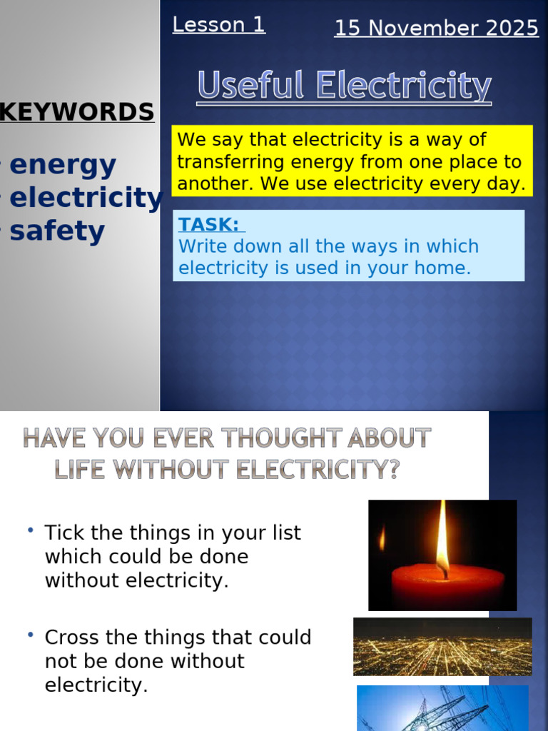Lesson 1 Useful Electricity | PDF