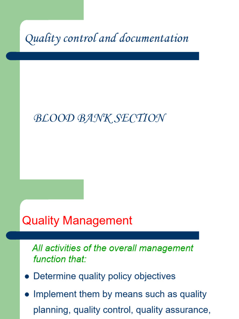 Part 2 - Blood Bank QC & Documentation | PDF | Blood Type | Blood Transfusion