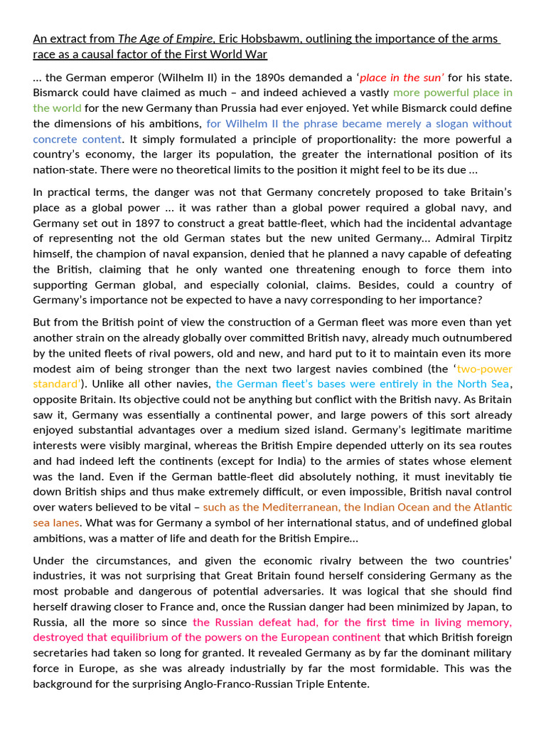 Interpretation Naval Arms Race | PDF | German Empire | British Empire