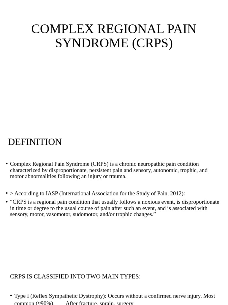 Understanding Complex Regional Pain Syndrome | PDF | Pain | Nervous System