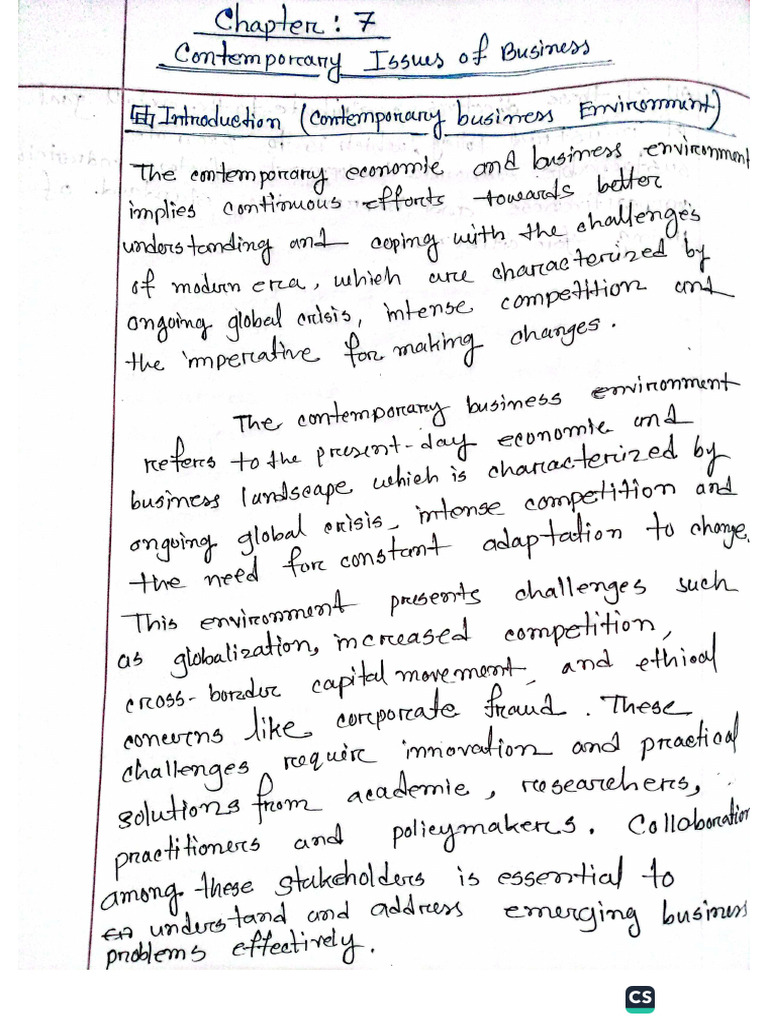 IB. Chapter 7. Contemporary Issues | PDF