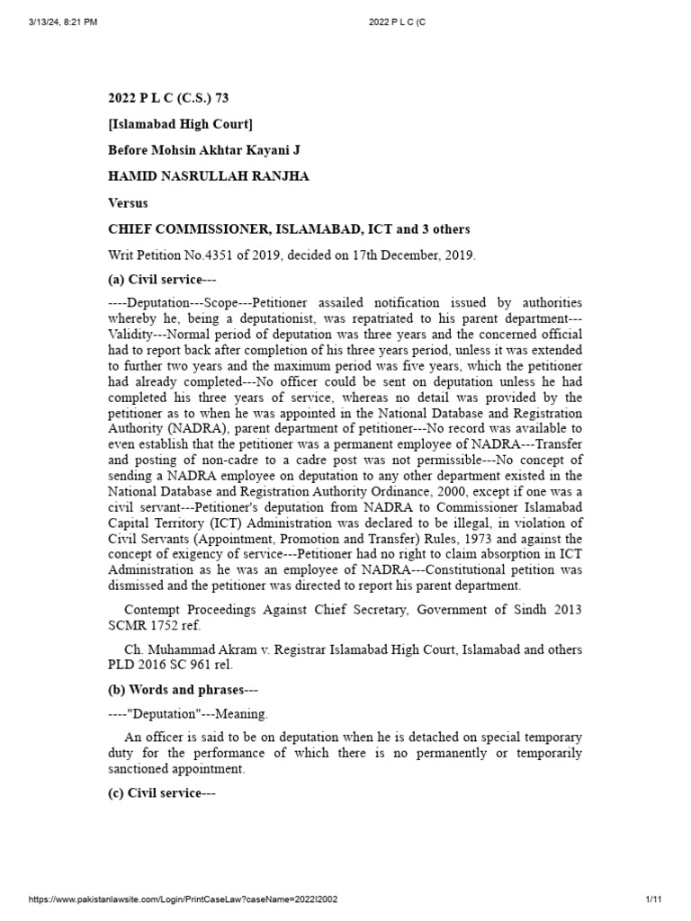 2022 P L C cs 73 | PDF