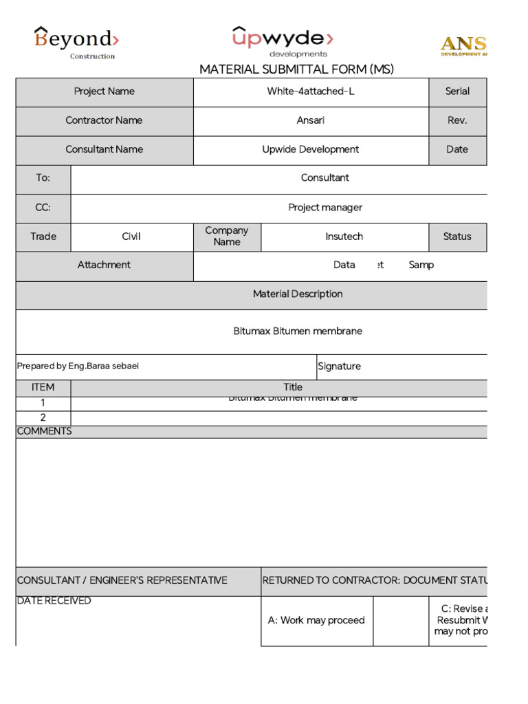 Material Submittal Insutech | PDF