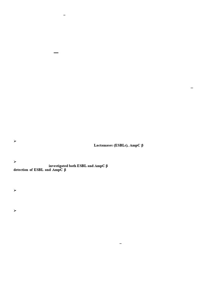 ESBL and AmpC in Klebsiella pneumoniae | PDF | Beta Lactamase ...