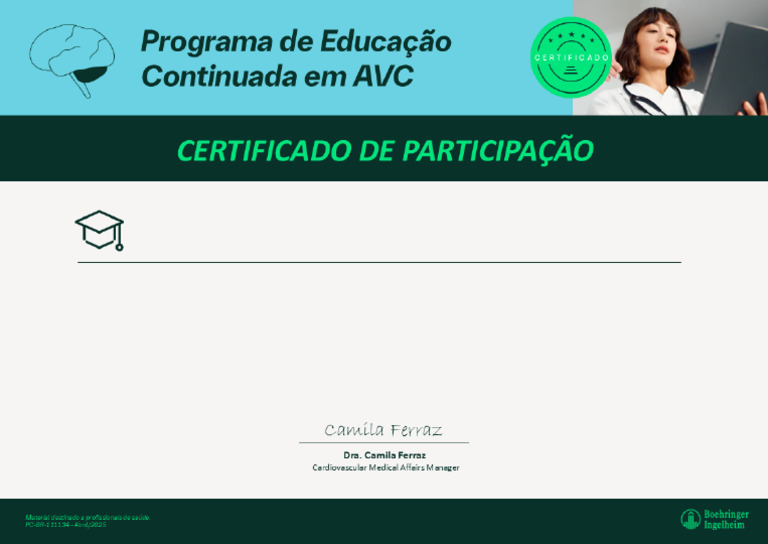 Certificado de Curso: Triagem AVC | PDF
