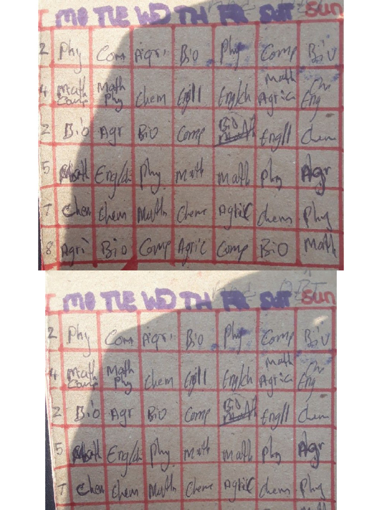 My Time Table | PDF