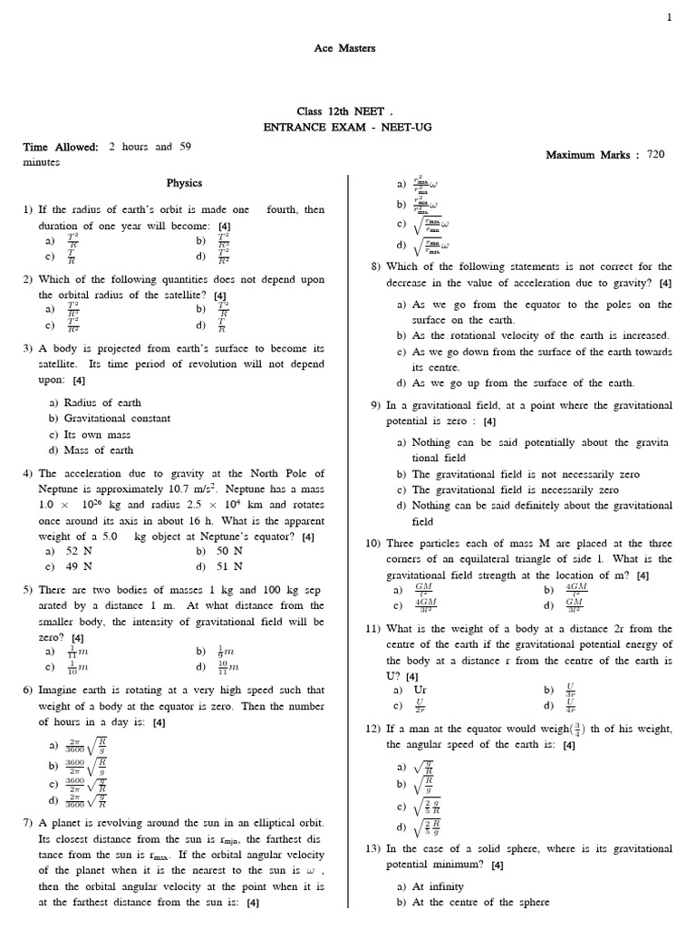 NEET-UG Physics Practice Questions | PDF | Electromagnetic Radiation ...