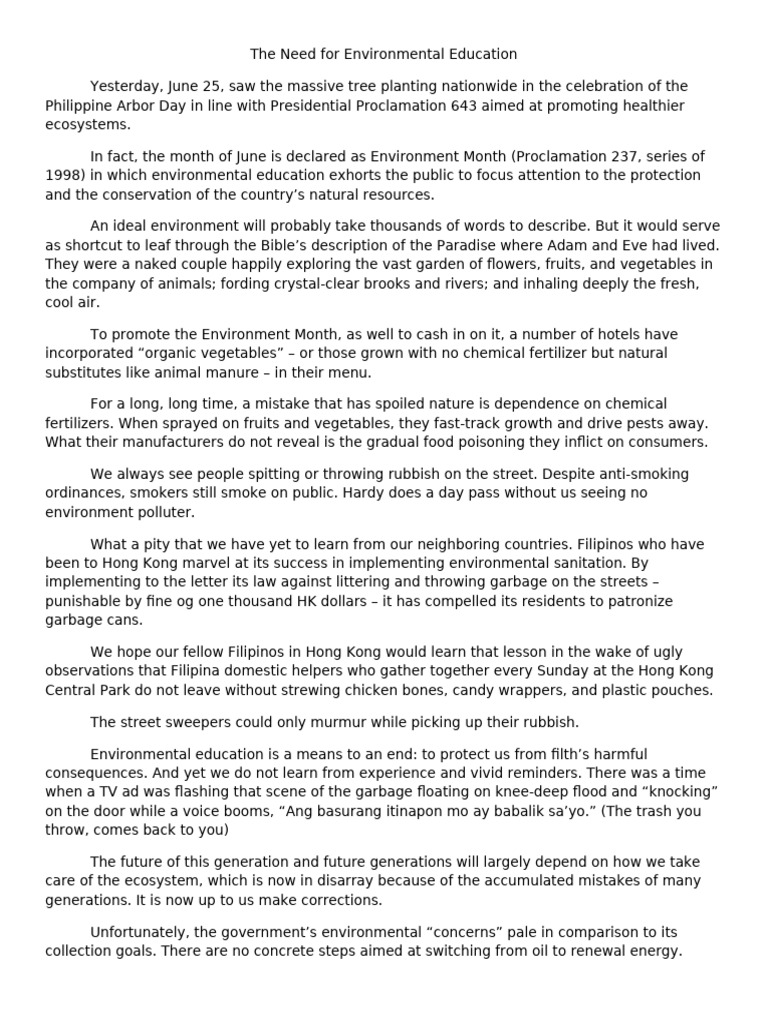 Environmental Care and Protection | PDF | Natural Environment