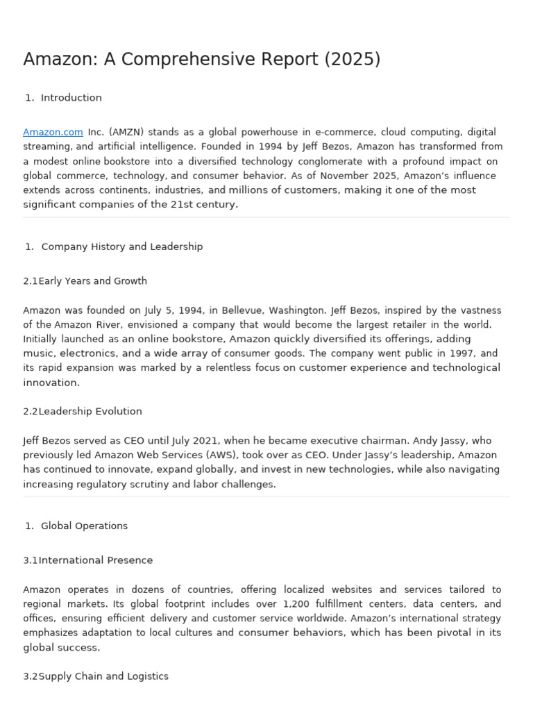 Amazon Research Report 2025 Overview | PDF | Artificial Intelligence ...