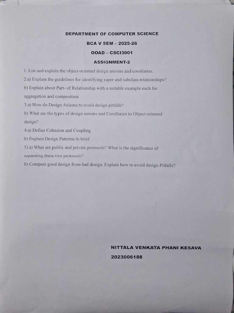 Ooad Assignment 2 6188 Pdf