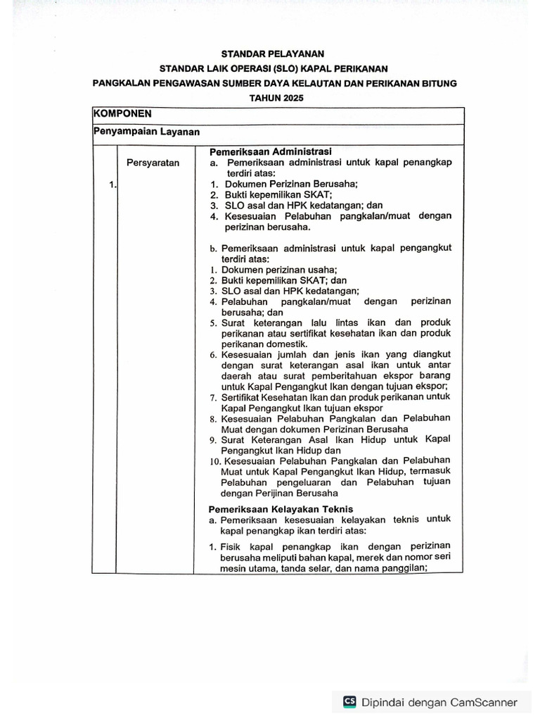 Standar Laik Operasi | PDF