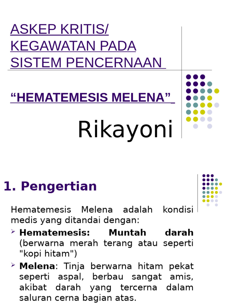 ASKEP KRITIS HEMATEMESIS MELENA | PDF