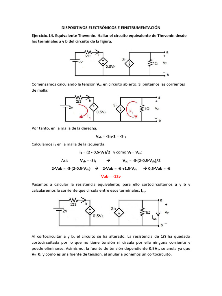 Ejercicio 14 Thevenin | PDF