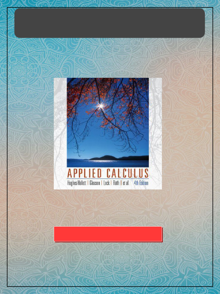 Applied Calculus 4th Edition Deborah Hughes-Hallett all chapters available | PDF | Functions And ...