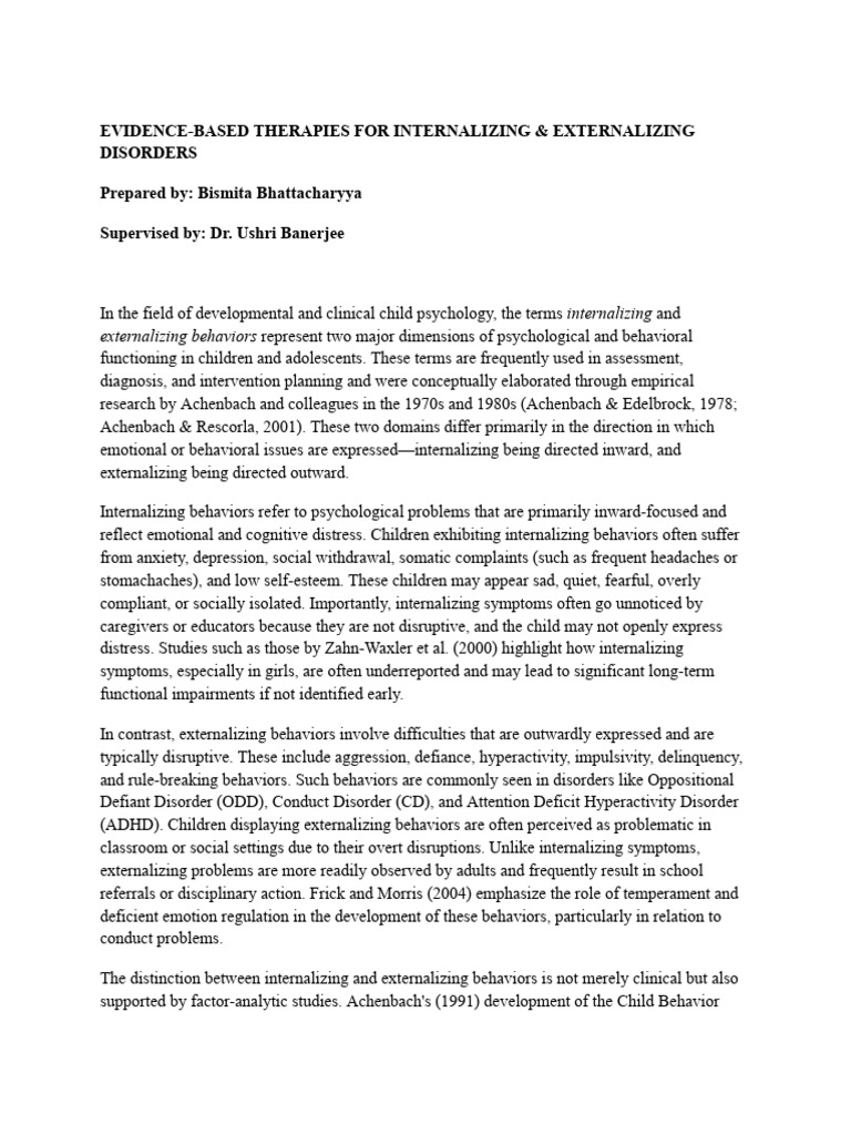 Unit XI - Children - Evidence Based Treatments For Internalizing and ...