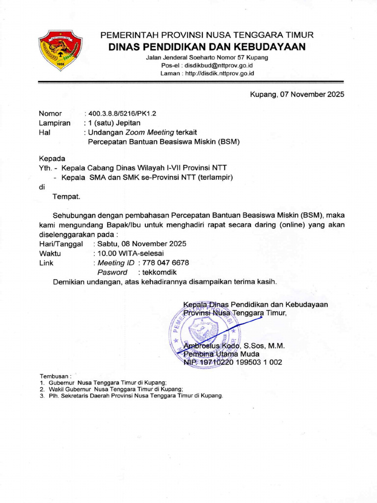 Undangan Zoom Meeting BSM | PDF