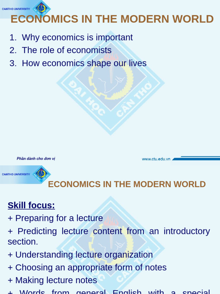 Lecture 1 Economics in The Modern World | PDF | Economics | Market ...