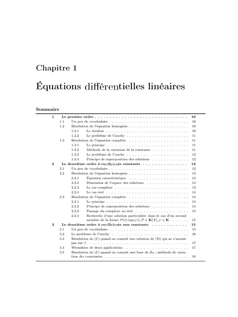 Maths Equa Diff Cours St Jean Paul | PDF