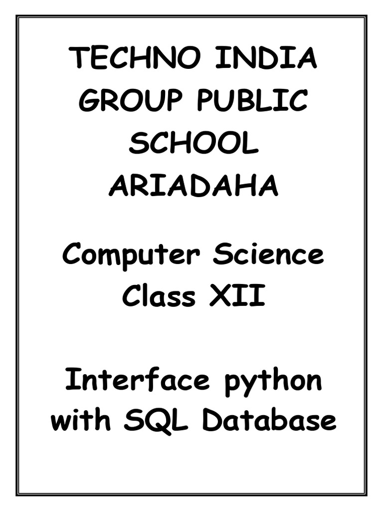 Class 12 SQL Conncetivity | PDF | My Sql | Databases