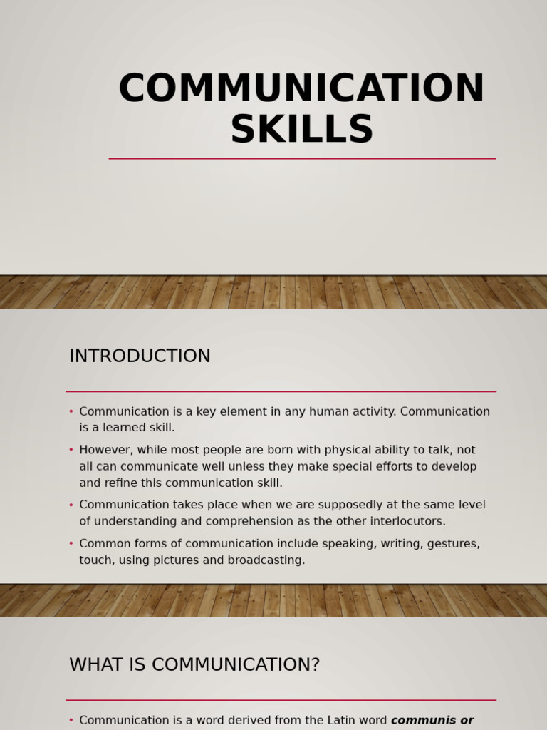 Communication Skills Introduction | PDF | Communication | Nonverbal ...
