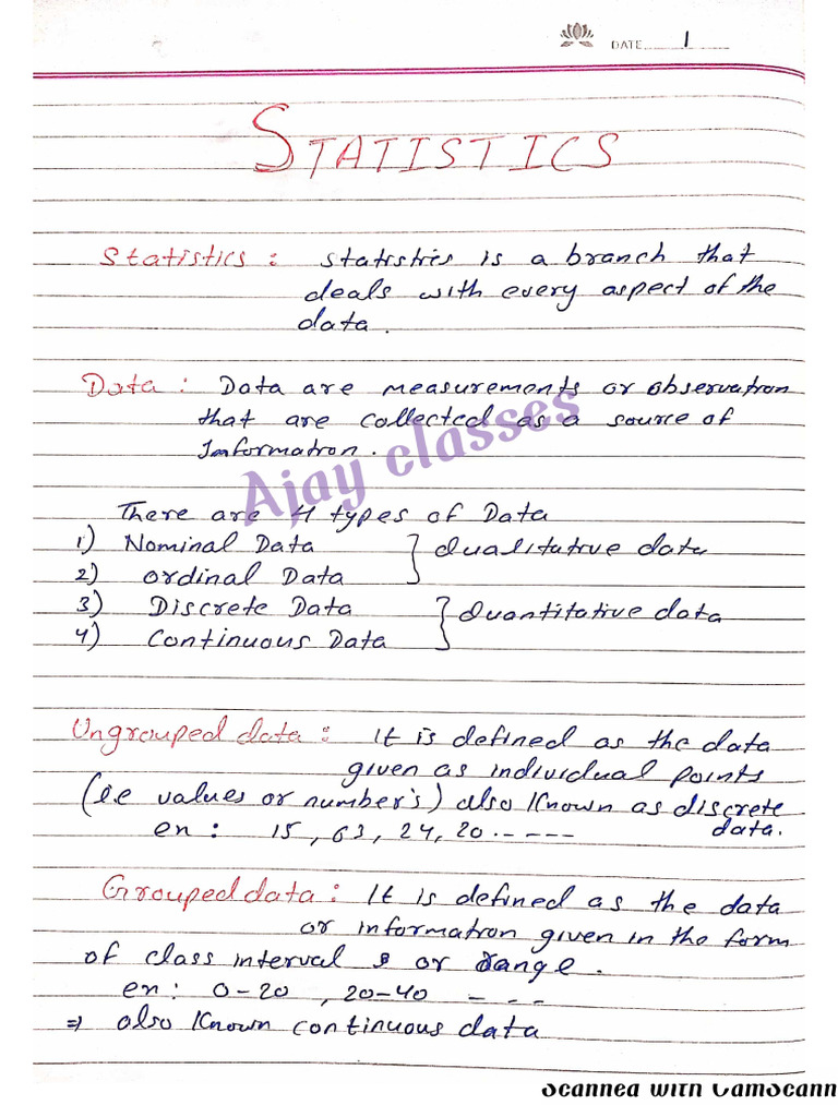 Statistics Formulas | PDF