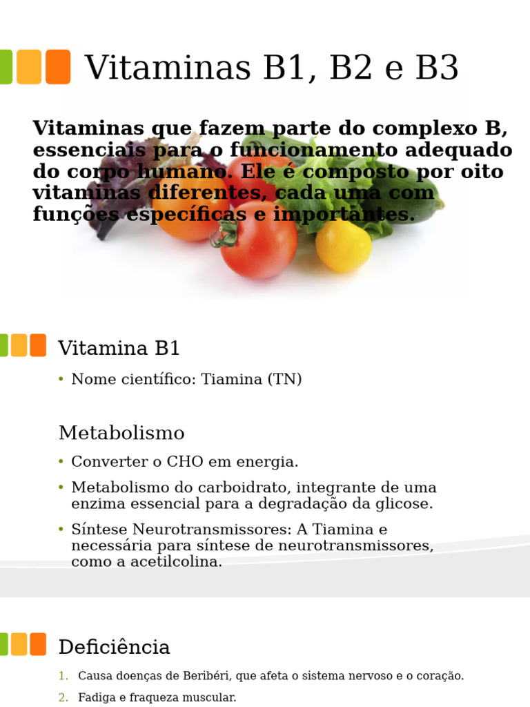 Vitaminas B1, B2 e B3-1 | PDF | Vitamina