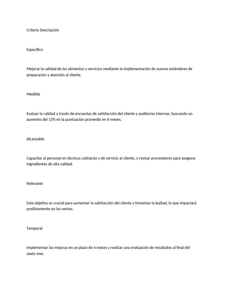 Criterio Smart de Calidad | PDF