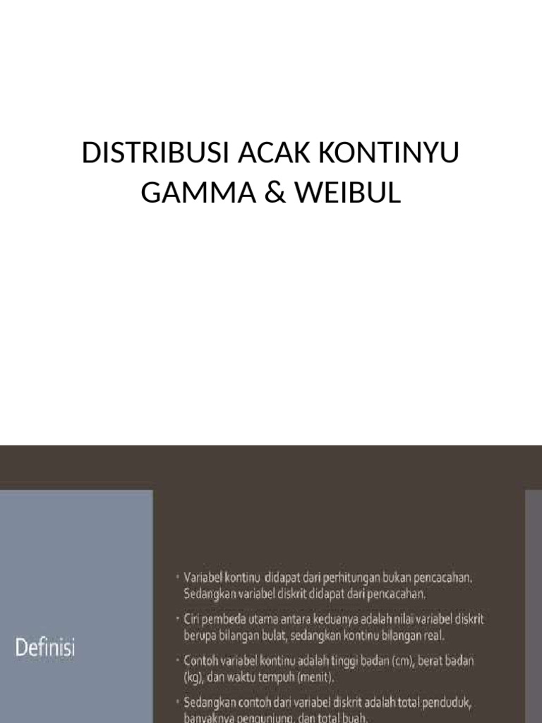 06 - Distribusi Gamma Weibul | PDF