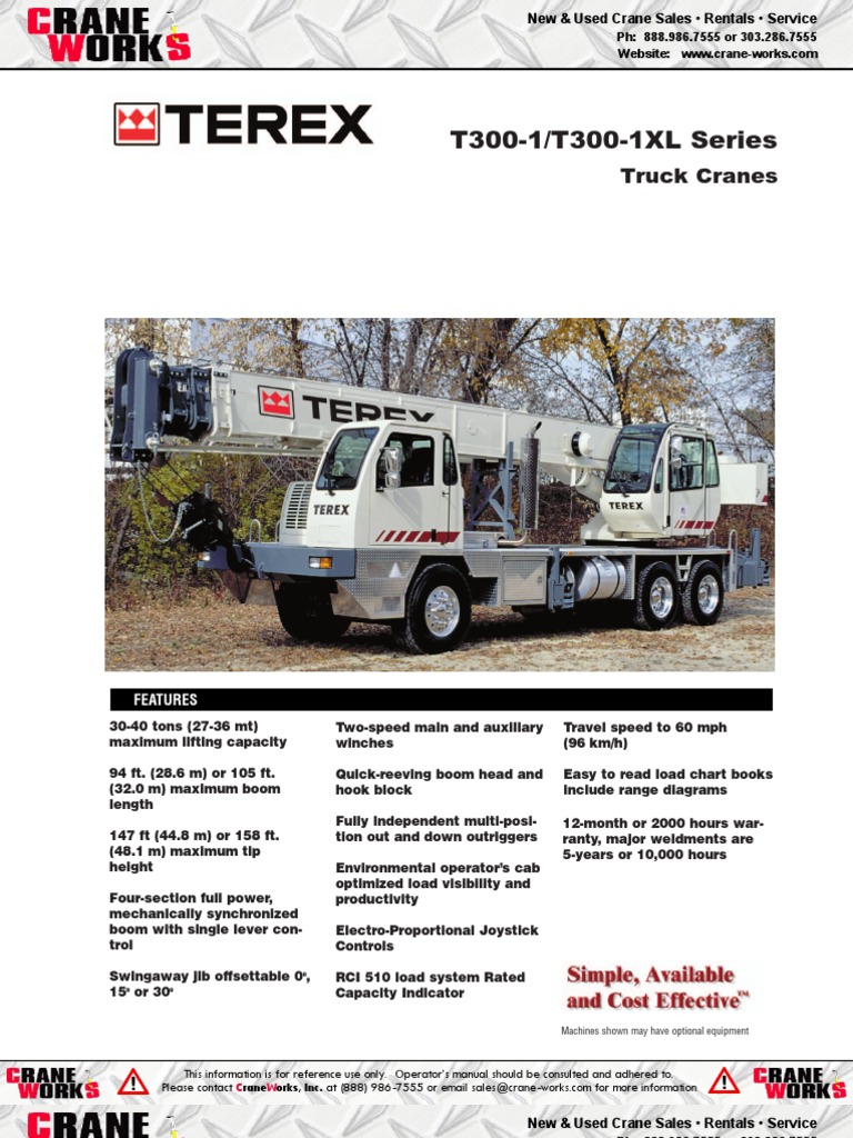t340-1xl - Truck Crane | PDF | Crane (Machine) | Manual Transmission