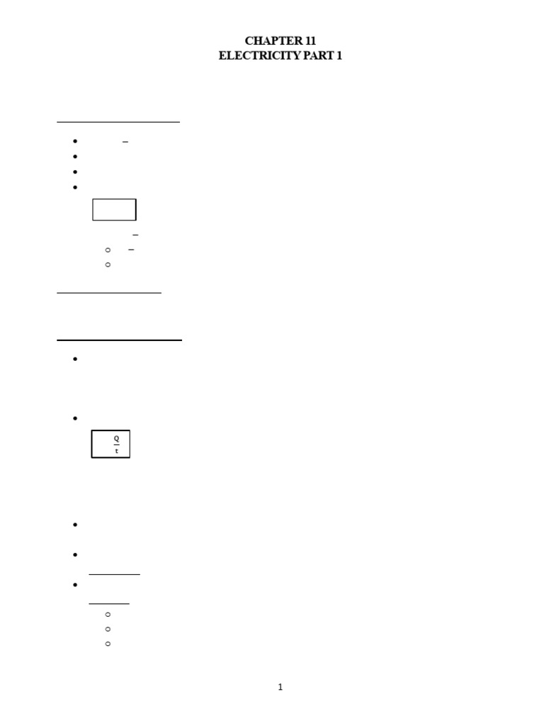 Electricity Notes Part 1 Updated | PDF | Voltage | Electric Current