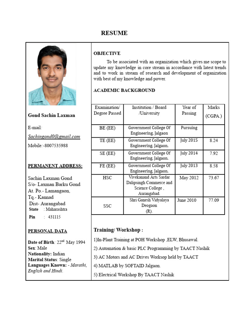 sachin resume | PDF