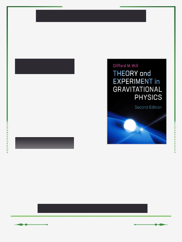 Theory and Experiment in Gravitational Physics Clifford M. Will online pdf | PDF | General ...