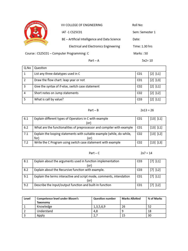 CS25C01 - Impartant Question1 | PDF | Computer Science | Computer ...