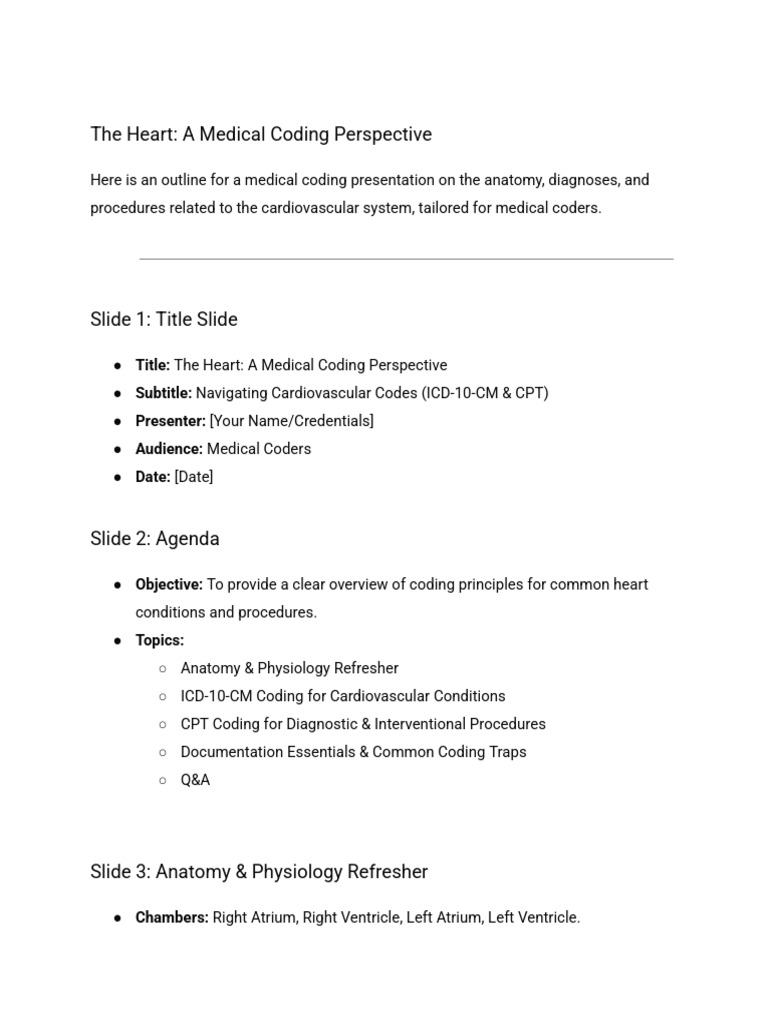 The Heart A Medical Coding Perspective | PDF | Heart | Circulatory System