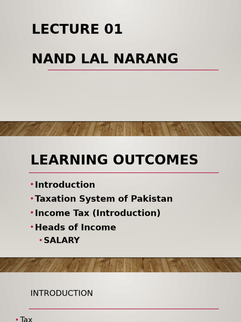 Lecture 01 - Taxation | PDF | Cost Of Living | Taxes